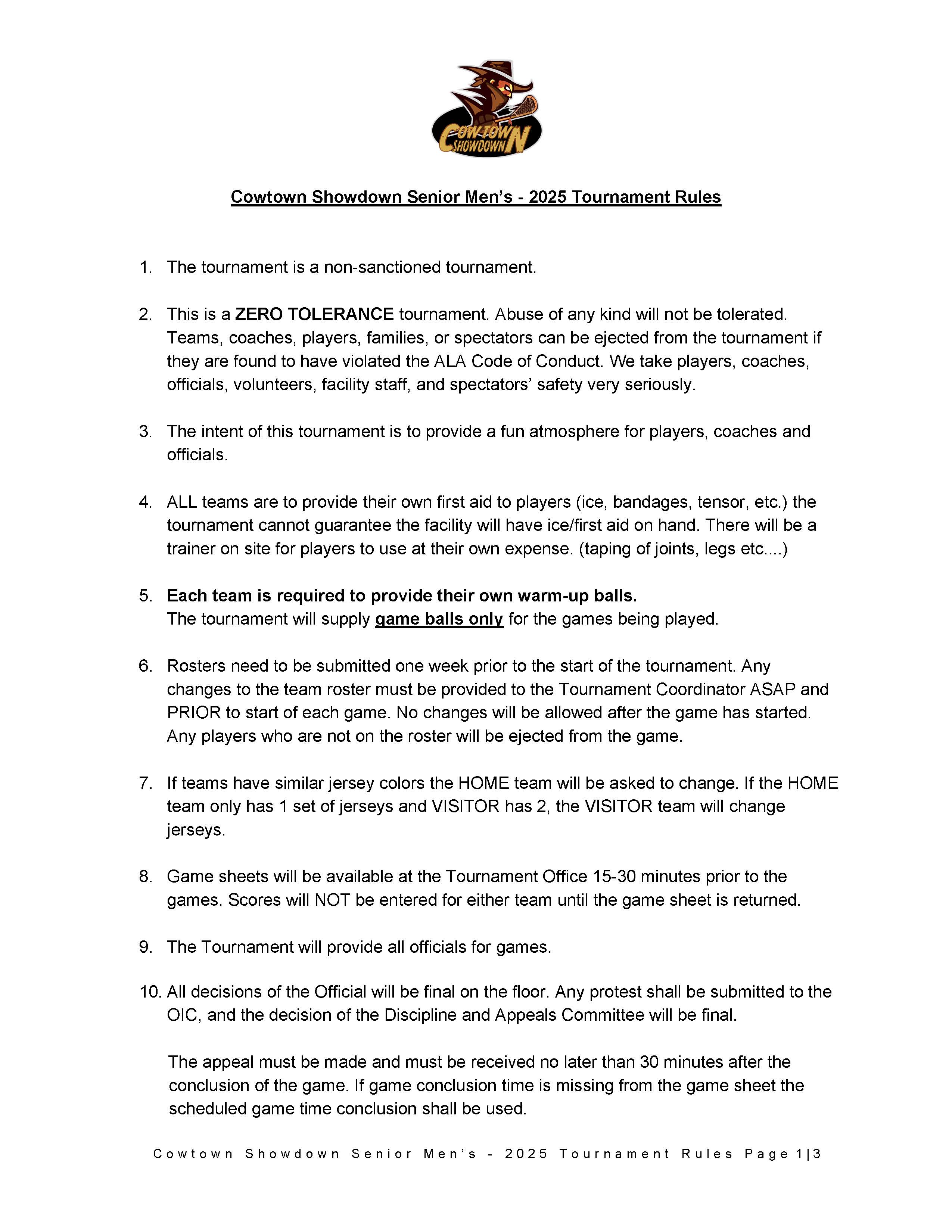 Tournament Rules – YYC Cowtown Showdown